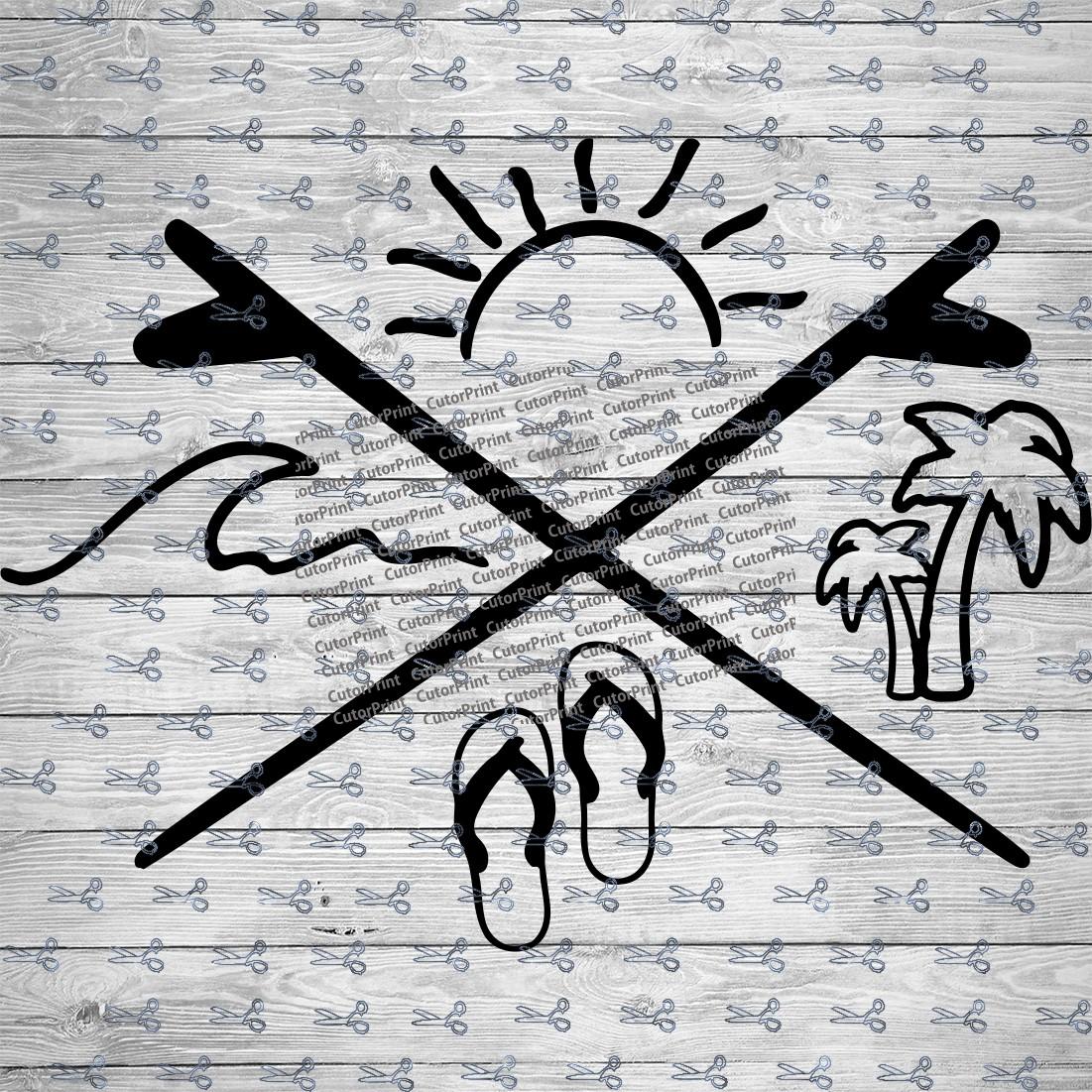 Ocean Sun Flip Flops SVG,EPS & PNG Files - Digital Download files for ...