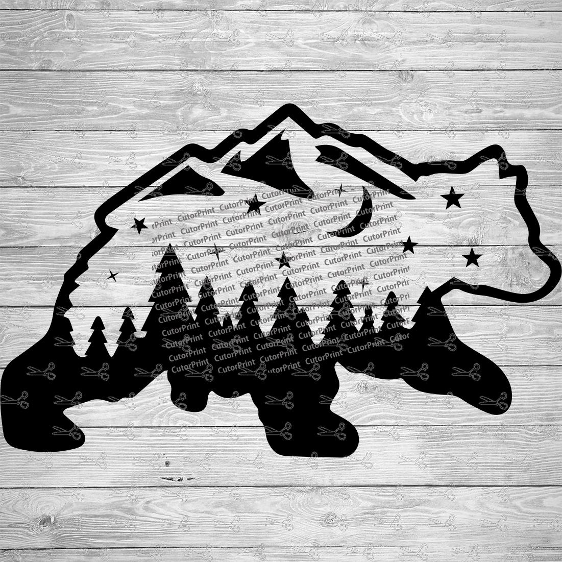 Mountain Adventure Bear SVG,EPS & PNG Files - Digital Download files ...